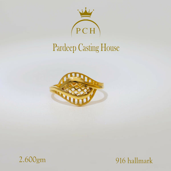 gold plain curvy ladder ring – HM Sarafa Bazar India Pvt Ltd