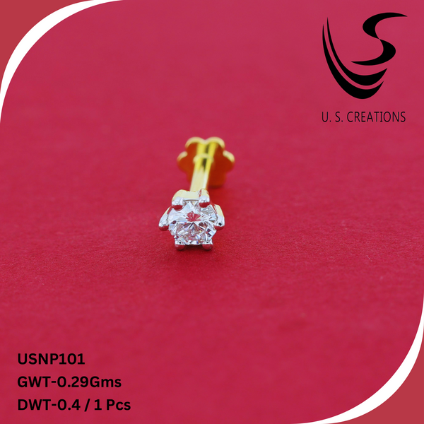 Diamond Nose Pin | Solitaire Nose Stud | Gold Nose Jewelry | Natural ...