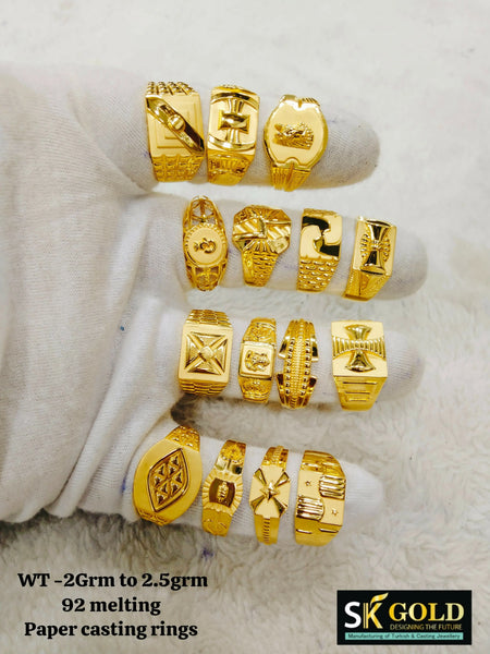 22kt Paper Casting Gents Rings – HM Sarafa Bazar India Pvt Ltd