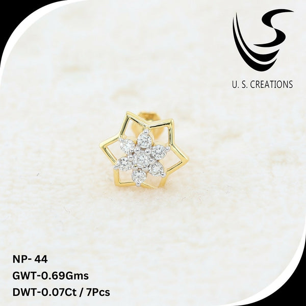 Delicate Gold & Diamond Nose Pin-Np-72 – HM Sarafa Bazar India Pvt Ltd