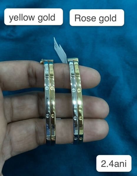 Yellow & Rose Gold Cartier Kada – HM Sarafa Bazar India Pvt Ltd