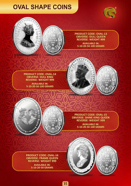 Silver Oval Shape Coins – HM Sarafa Bazar India Pvt Ltd