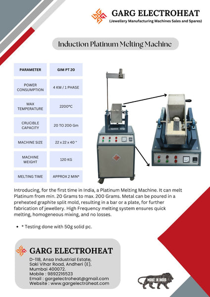 Induction Platinum Melting Machine – HM Sarafa Bazar India Pvt Ltd
