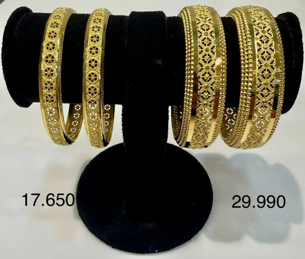 Gold Half Round Plaster Bangles – HM Sarafa Bazar India Pvt Ltd