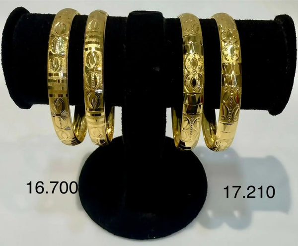 Gold Half Round Plaster Bangles – HM Sarafa Bazar India Pvt Ltd