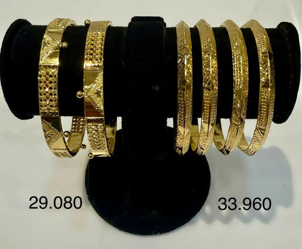 Gold Half Round Plaster Bangles – HM Sarafa Bazar India Pvt Ltd