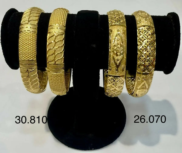 Gold Half Round Plaster Bangles – HM Sarafa Bazar India Pvt Ltd