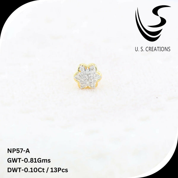 Delicate Gold & Diamond Nose Pin -NP-57-A – HM Sarafa Bazar India Pvt Ltd