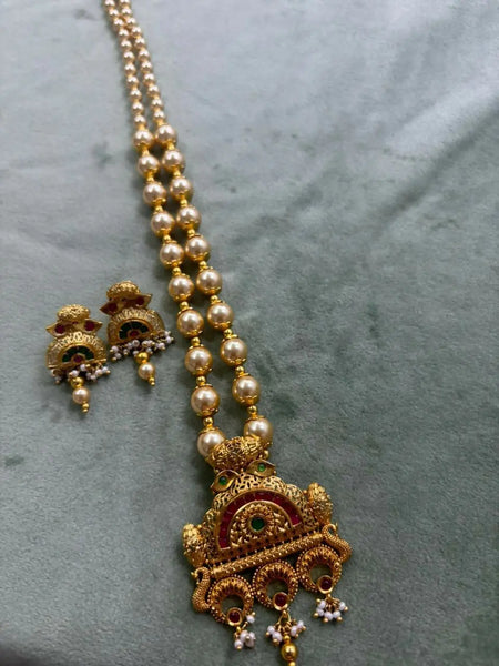 Silver Antique Temple Chain Pendant – HM Sarafa Bazar India Pvt Ltd