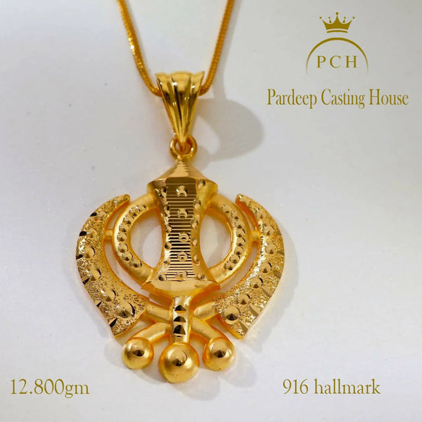 The Akal Purakh Divine Gold Pendant – HM Sarafa Bazar India Pvt Ltd