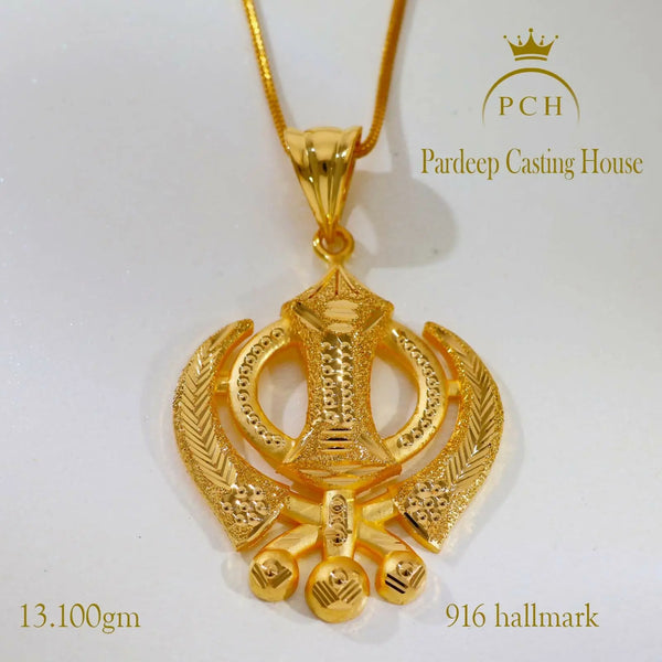 Unique Sikh Khanda Pendant – HM Sarafa Bazar India Pvt Ltd