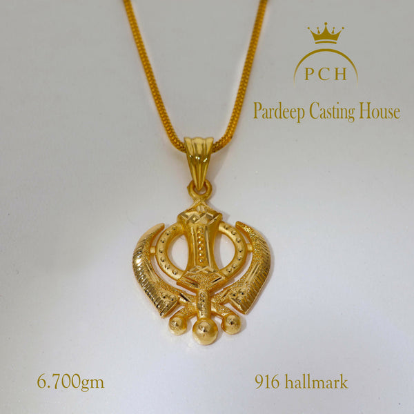 Unique Sikh Khanda Pendant – HM Sarafa Bazar India Pvt Ltd