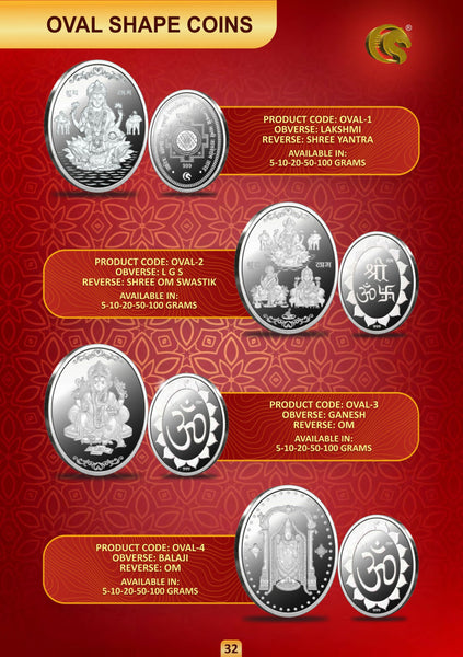 Silver Oval Shape Coins – HM Sarafa Bazar India Pvt Ltd