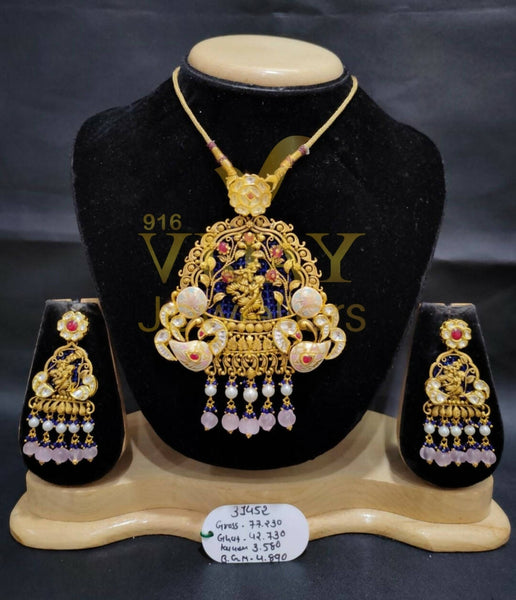 Antique temple pendal set – HM Sarafa Bazar India Pvt Ltd